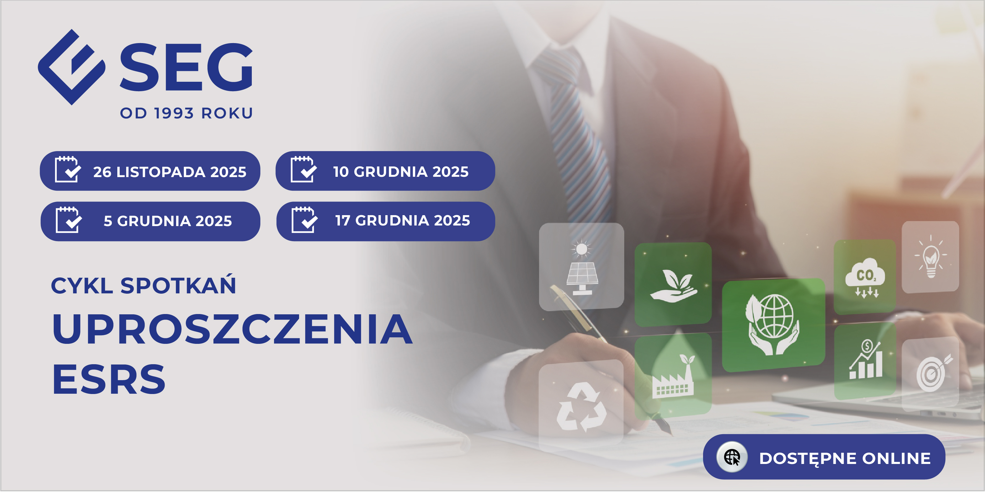 SEG - Wydarzenia - Webinarium z cyklu Uproszczenia ESRS: "Uproszczone standardy ESRS cz. 2"